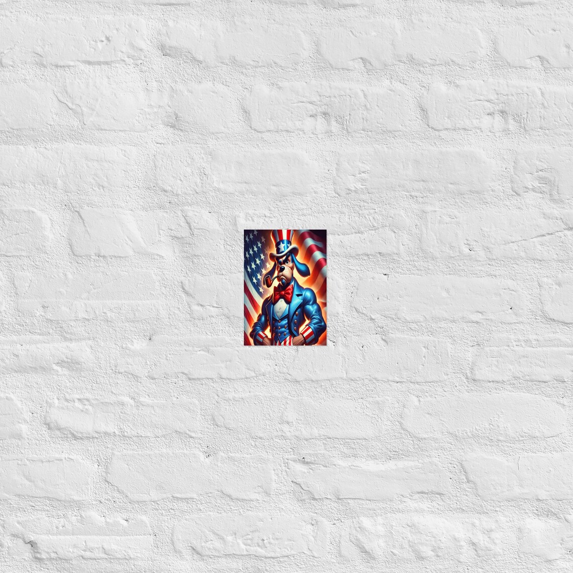 Poster Patriotic Uncle Sam Dog Poster – 4th of July USA Wall Art ...