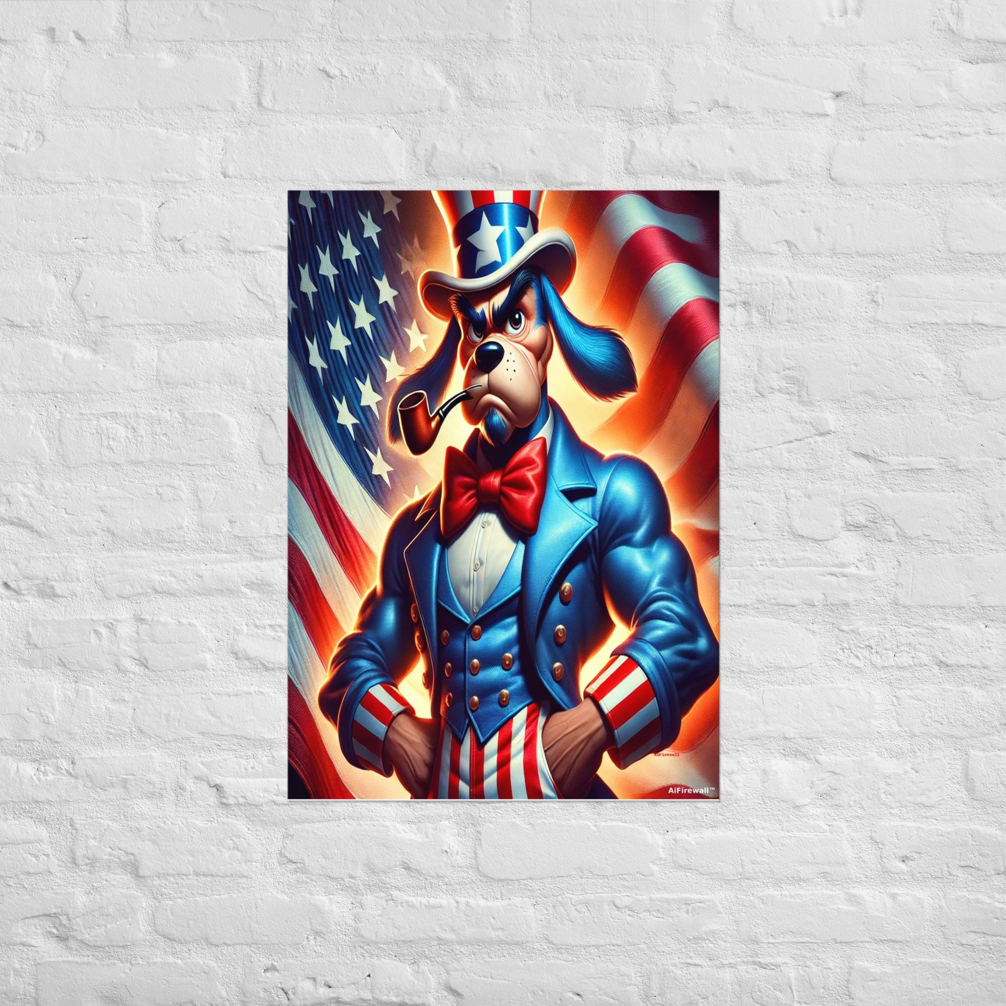 Poster Patriotic Uncle Sam Dog Poster – 4th of July USA Wall Art ...