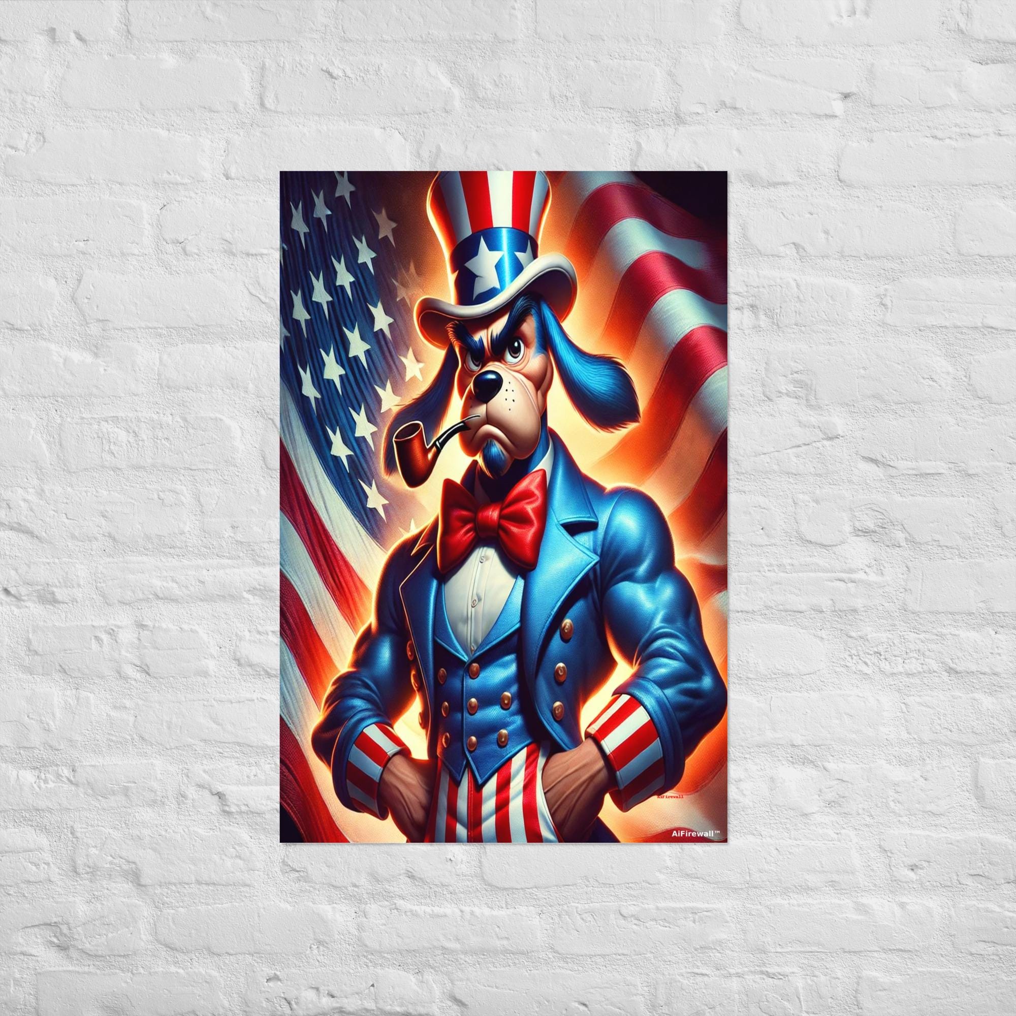 Poster Patriotic Uncle Sam Dog Poster – 4th of July USA Wall Art ...