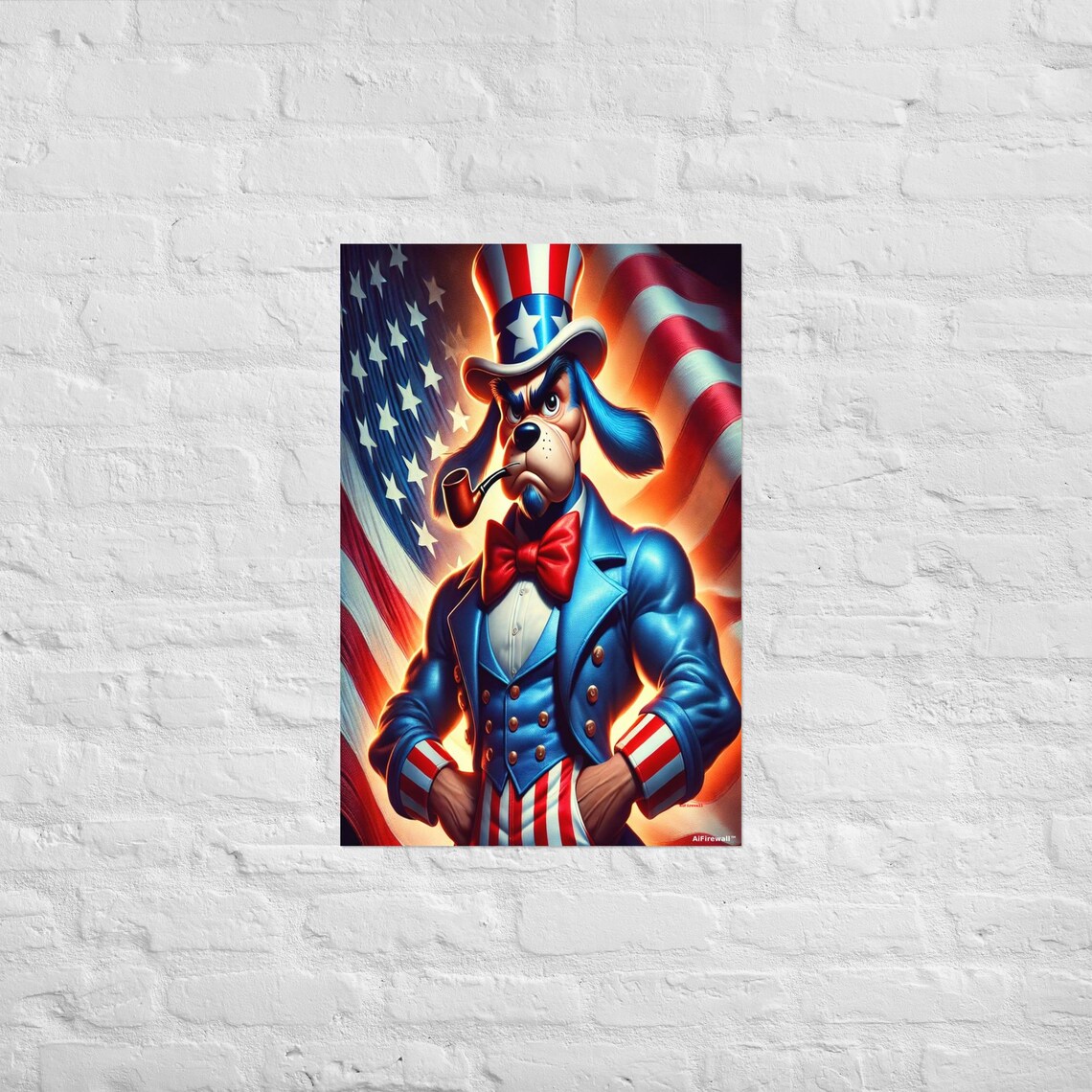 Poster Patriotic Uncle Sam Dog Poster – 4th of July USA Wall Art ...