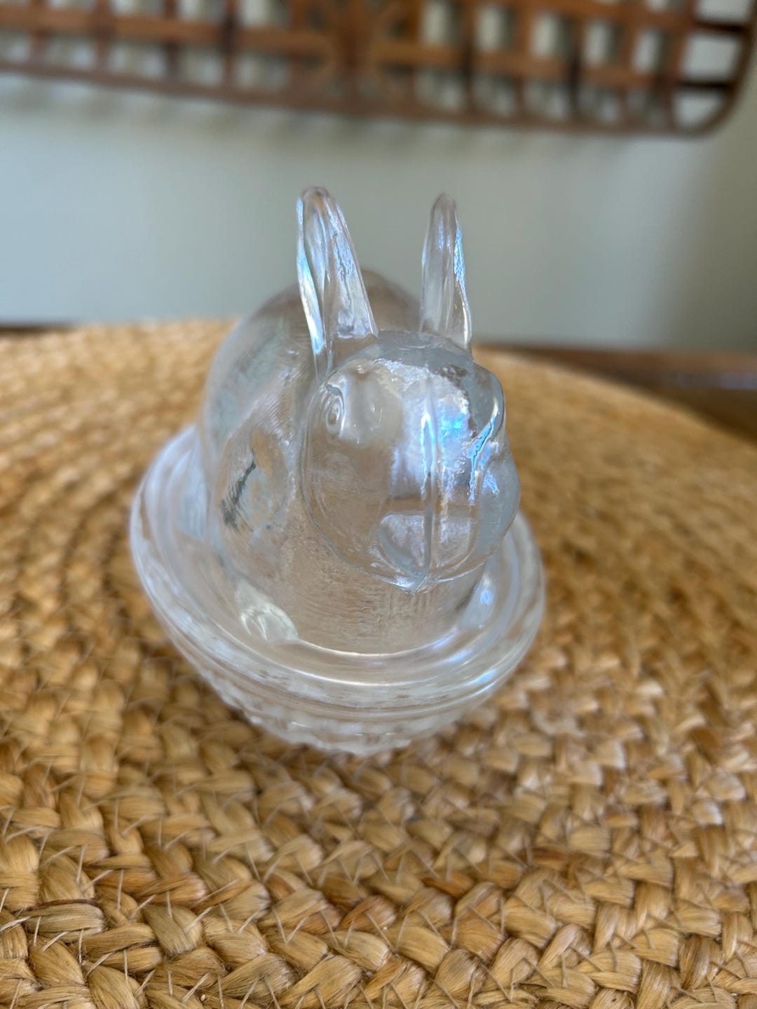 Vintage Clear Glass Bunny Candy Dish: Collectible Easter Decor - Etsy
