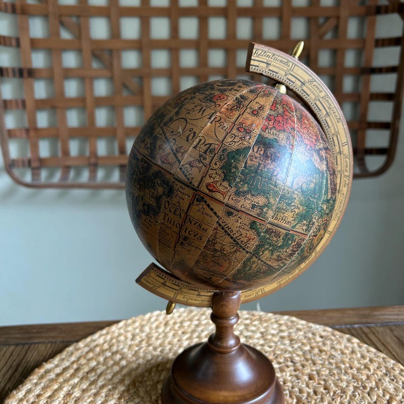 Old World Wooden Globe - Etsy