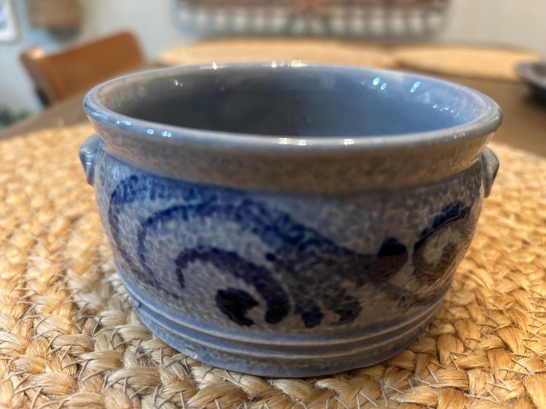 Vintage German Blue Salt Glaze Crock - Etsy