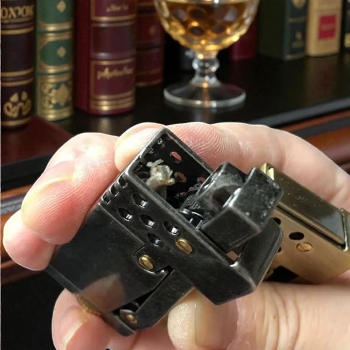 Retro Brass Kerosene Lighter, Vintage Side Press Flint, Refillable Oil ...