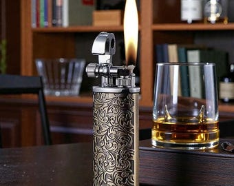 Vintage Flint Kerosene Lighter, Refillable Gasoline, Retro Metal ...