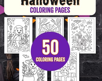 Halloween Coloring Pages for Kids & Adults | Cute Ghosts, Pumpkins ...