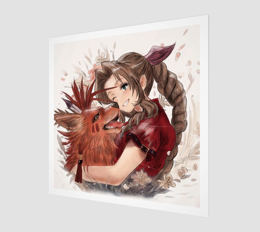 Aerith and Red XIII - Final Fantasy VII - Limited Edition Art Print - Etsy