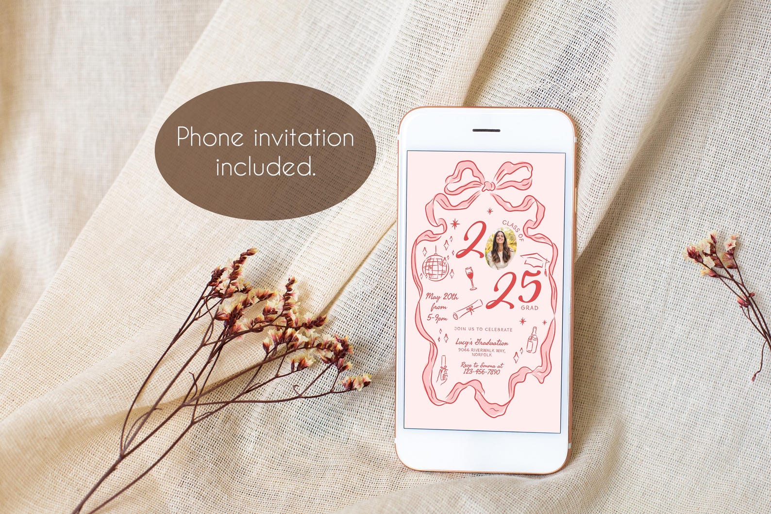 Hand Drawn Style Graduation Invitation Template, Senior Graduation ...