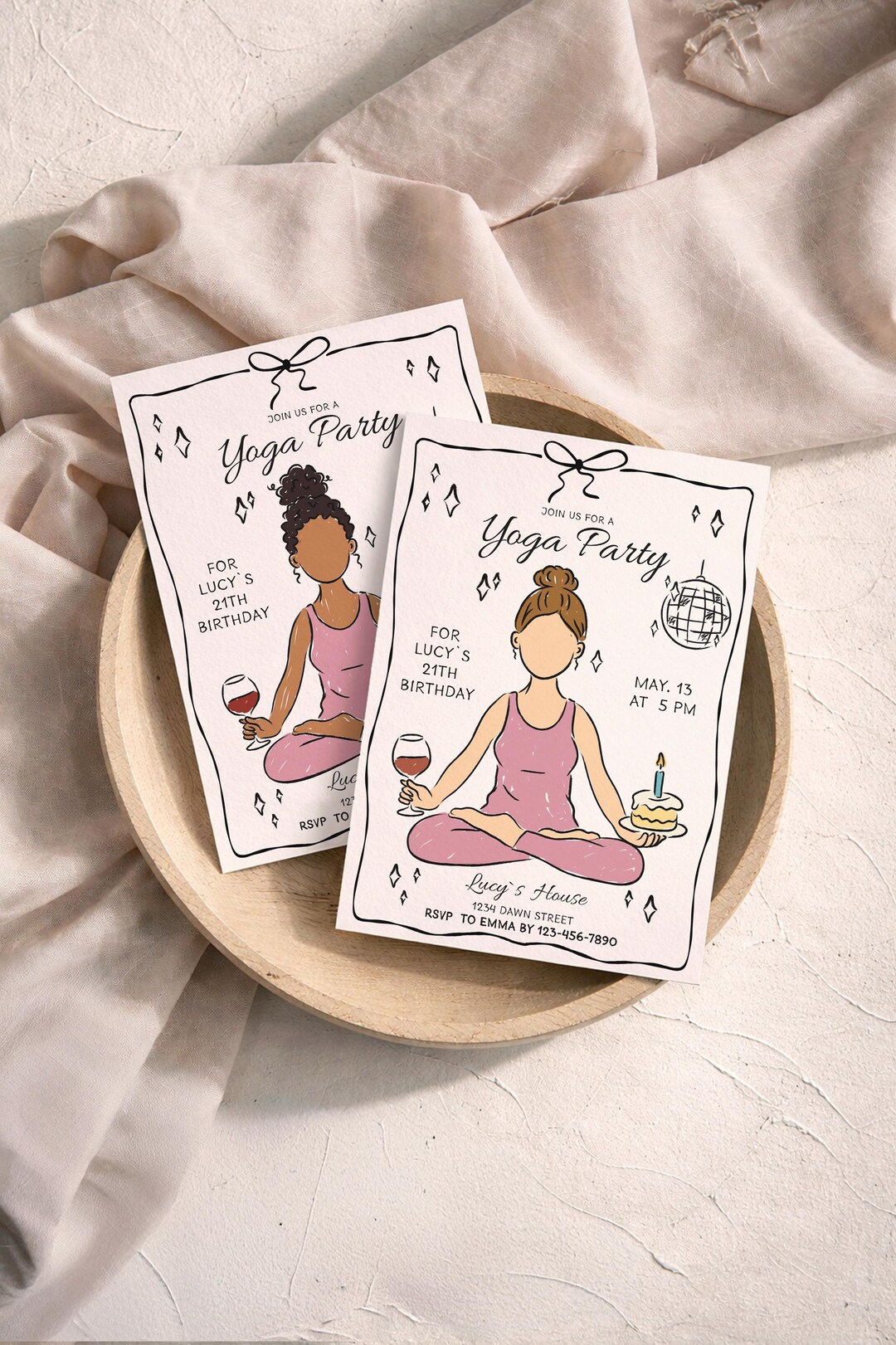 Editable Yoga Party Invitation, Yoga Birthday Invite, Digital Printable ...