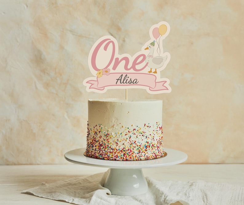 One Silly Goose Cake Topper, Goose 1st Birthday Decorations, Custom ...