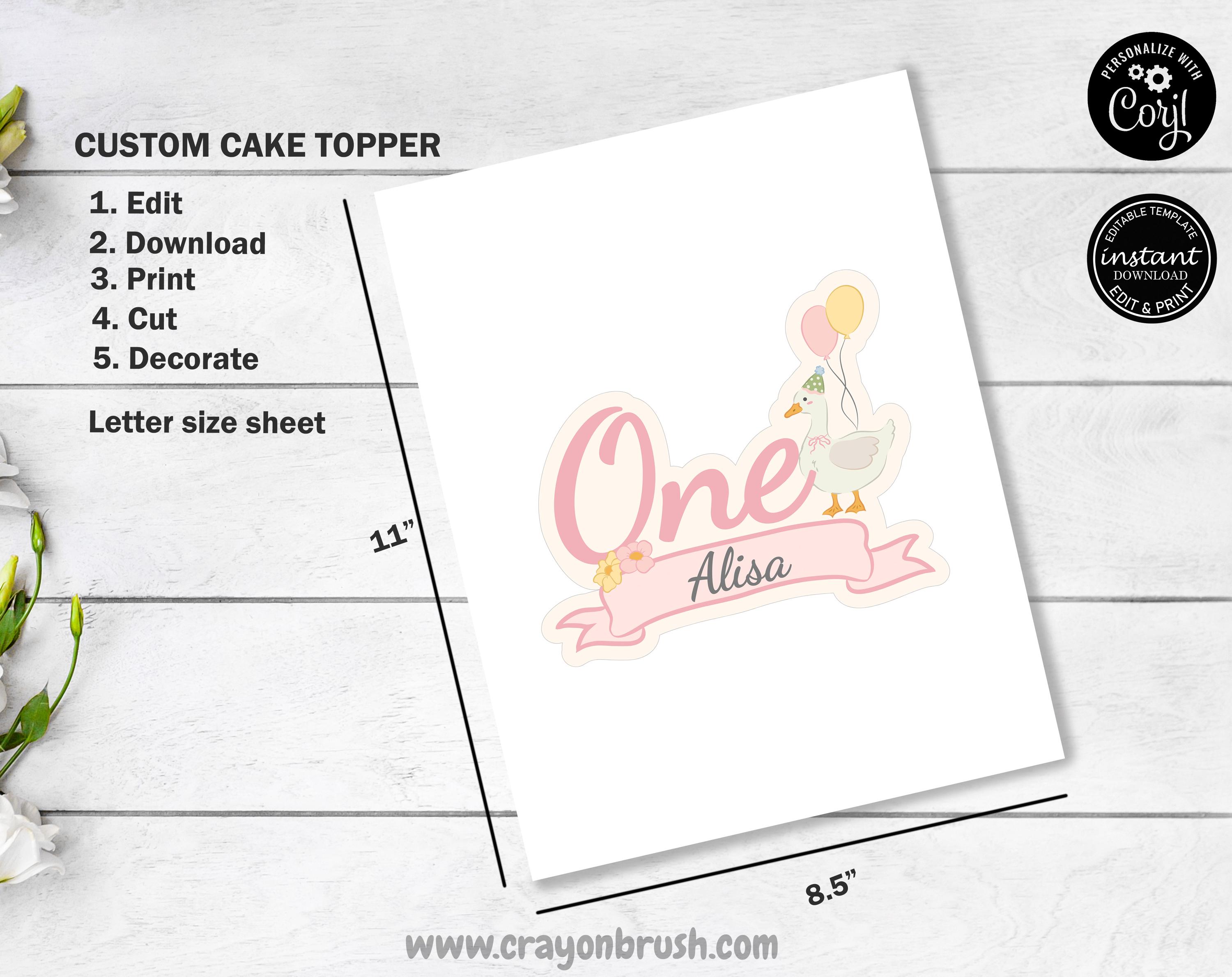 One Silly Goose Cake Topper, Goose 1st Birthday Decorations, Custom ...