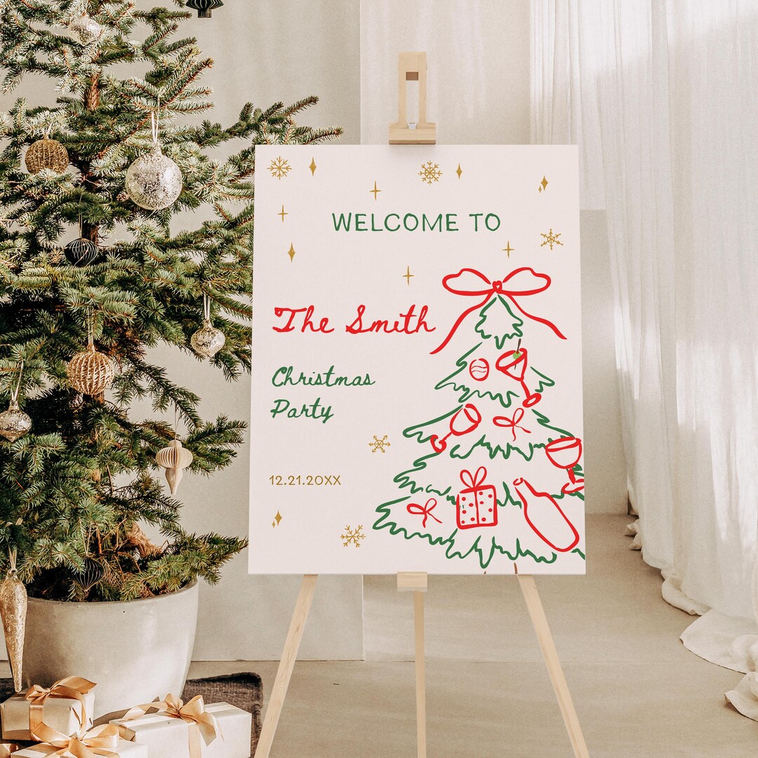 Christmas Party Welcome Template, Friendsmas Holiday Party Welcome ...