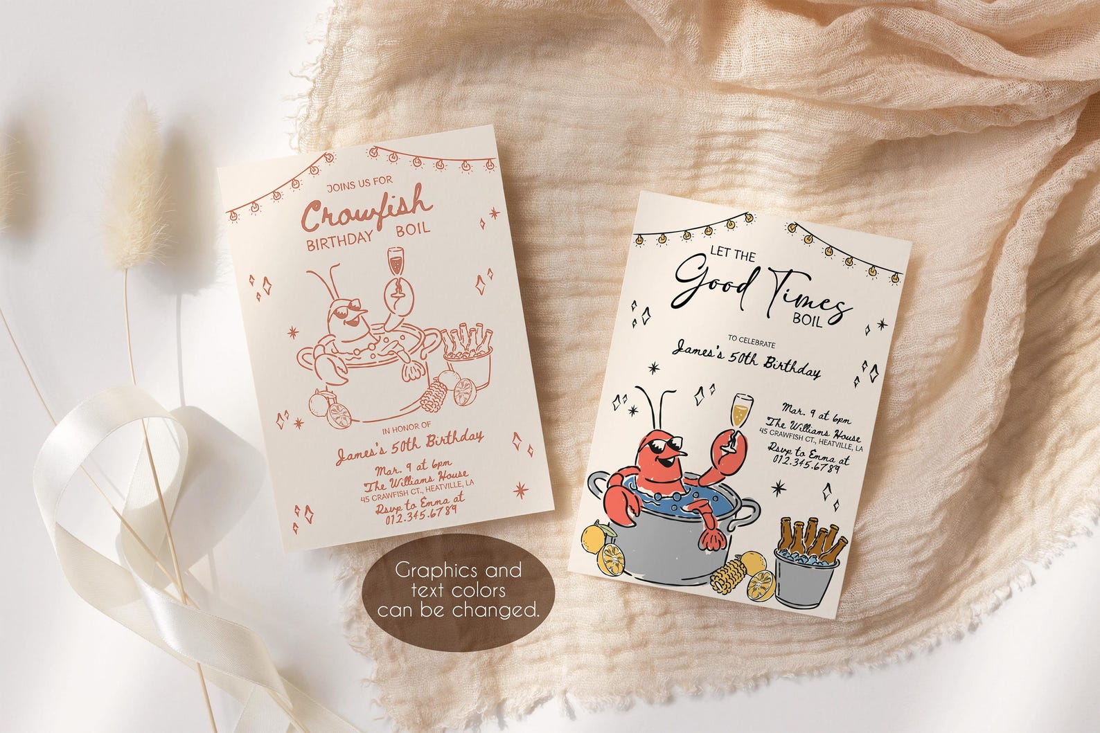 Crawfish Boil Birthday Invite, Crawfish Boil Invitation, Editable ...