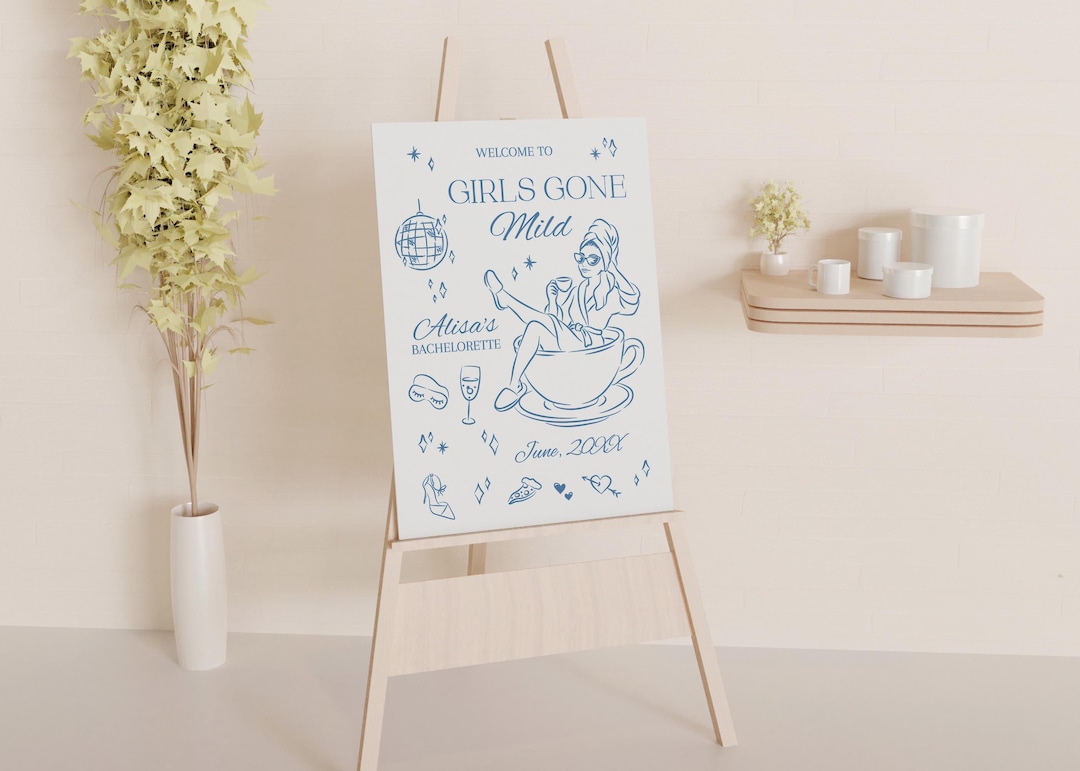 Girls Gone Mild Bachelorette Party Welcome Sign, Hand Drawn Girls Gone ...
