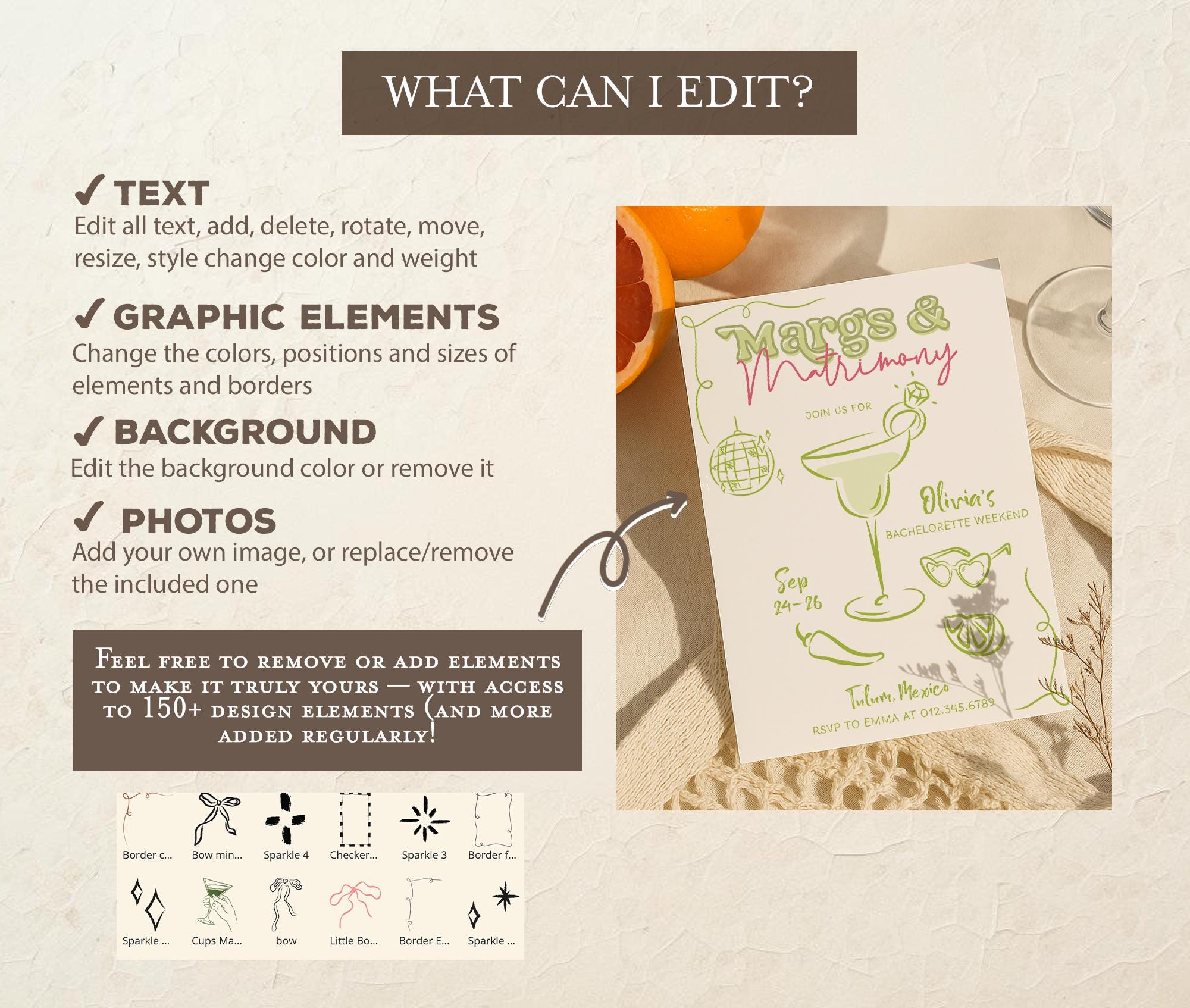 Margs and Matrimony Bachelorette Party Invitation and Itinerary, Final ...