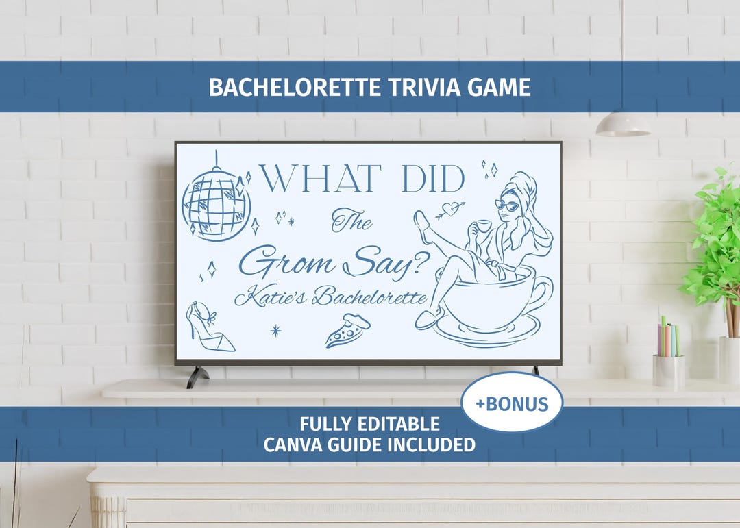 Bachelorette Trivia Game: What Did the Groom Say? Editable Canva ...