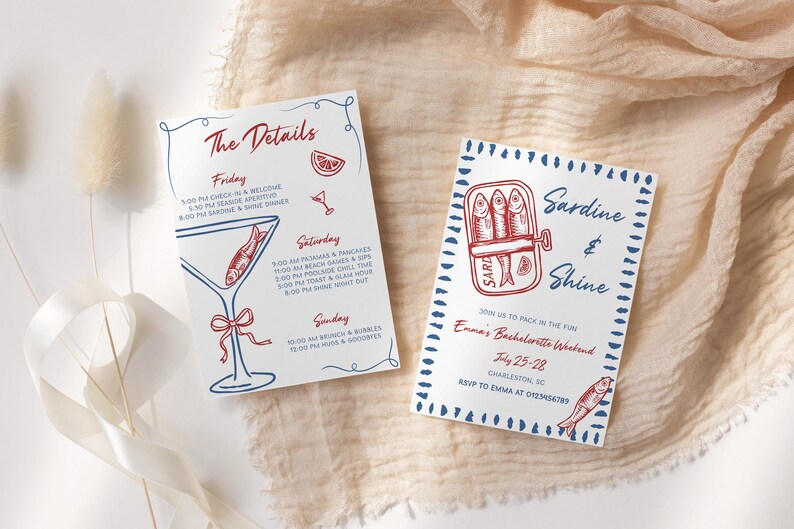 Sardines Bachelorette Itinerary Template, Fisherman Core Bachelorette ...