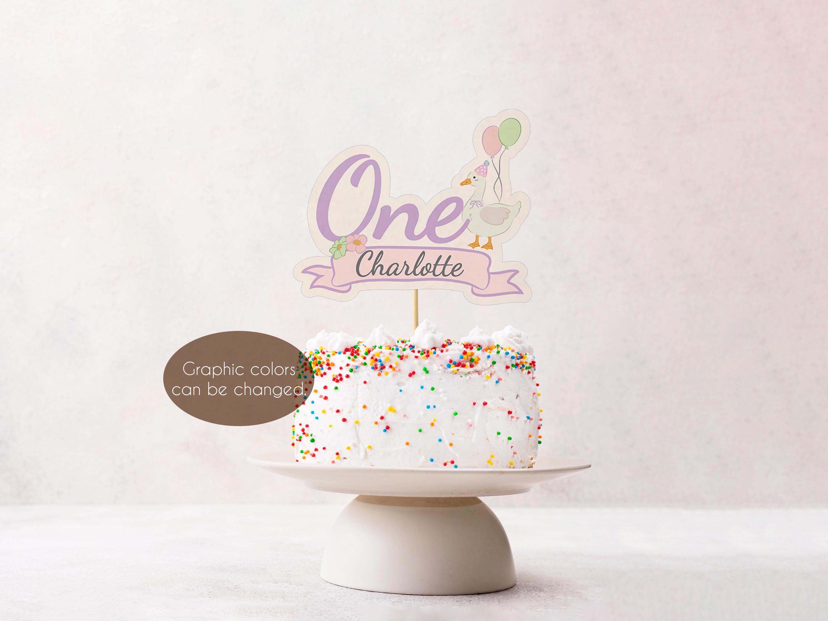 One Silly Goose Cake Topper, Goose 1st Birthday Decorations, Custom ...