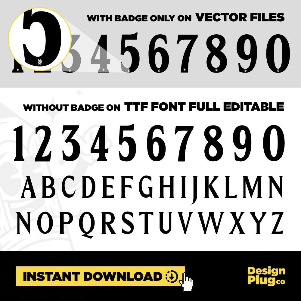 Chelsea FC 25-26 Jersey Font Vector Ttf, Pdf, Eps, Cole Palmer, Enzo ...