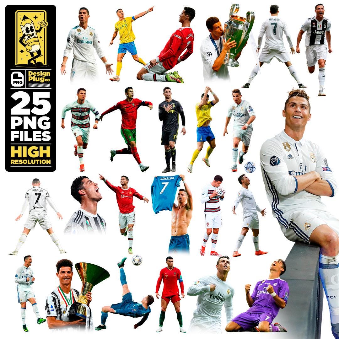 Cristiano Ronaldo PNG Collection – Digital CR7 Stickers, Silhouettes ...