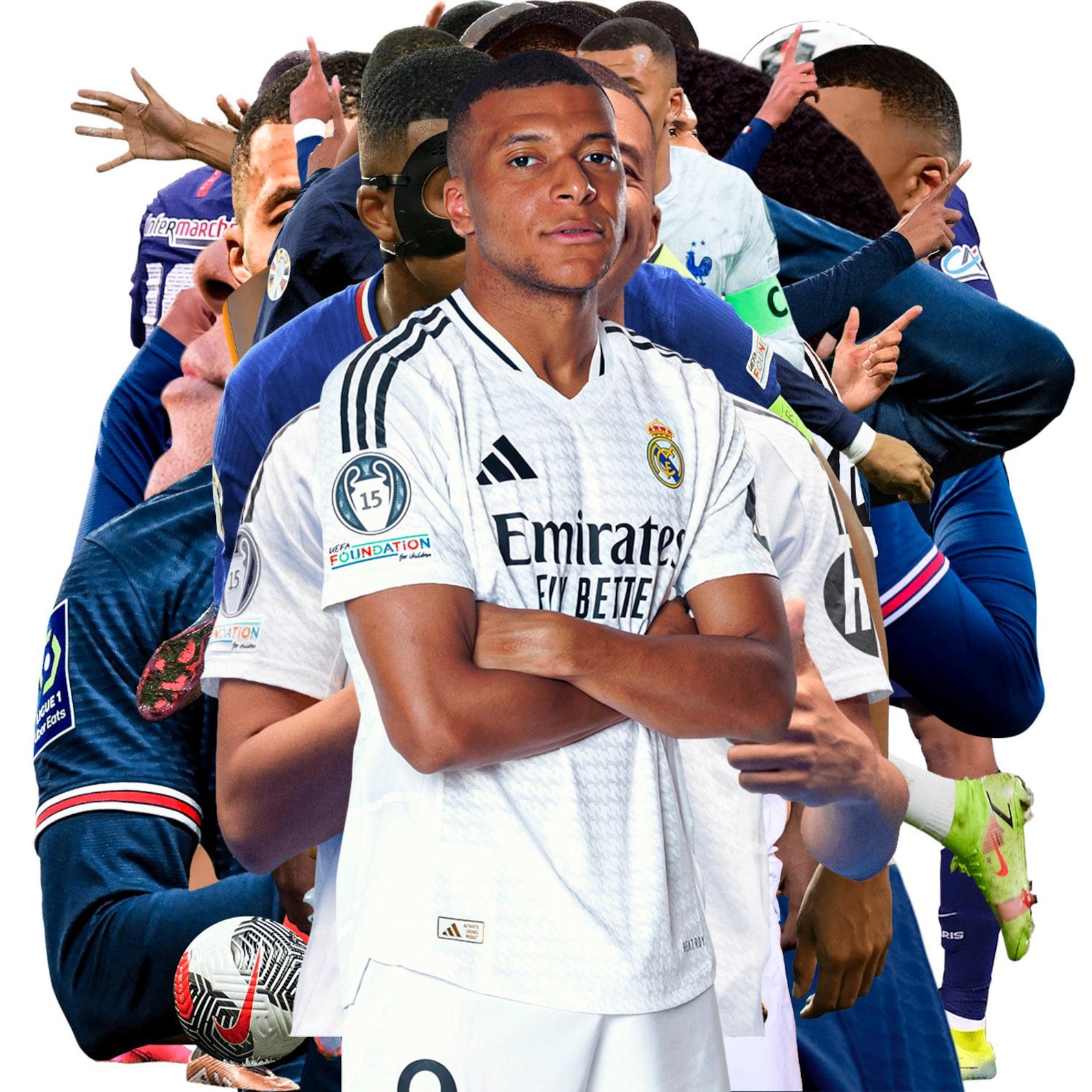 Kylian Mbappé PNG Bundle – High-quality Digital Stickers Featuring ...