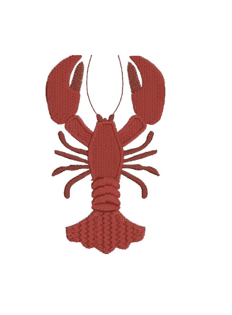 Lobster Embroidery Design – Coastal Redwork File for Machine Embroidery ...