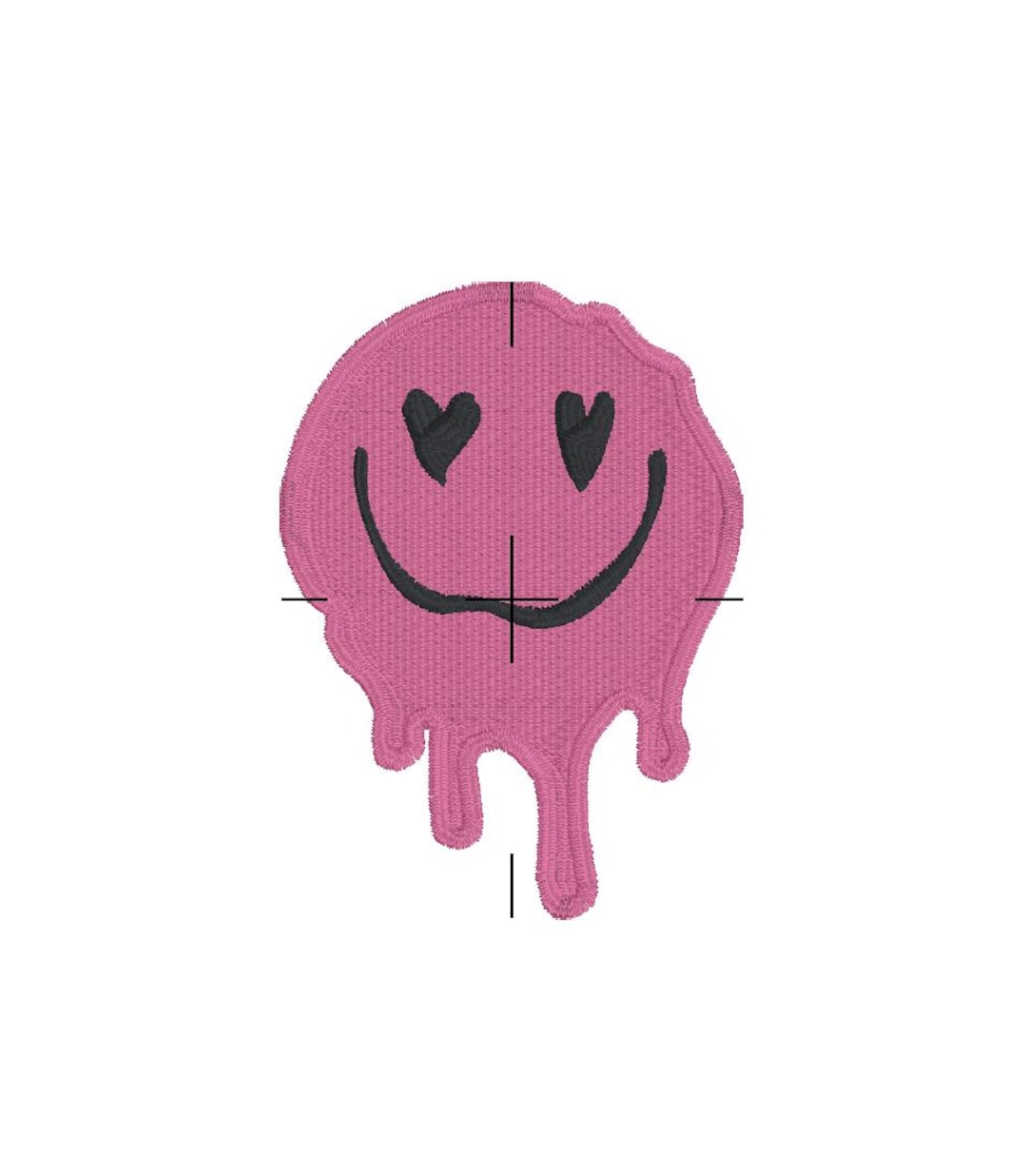Smiley Drip Heart Eyes – Embroidery File | Trendy Design for Machine ...