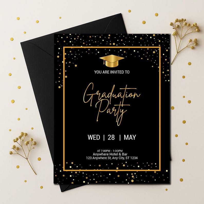 Printable Graduation Invitation Card | Class of 2025 | College & High ...