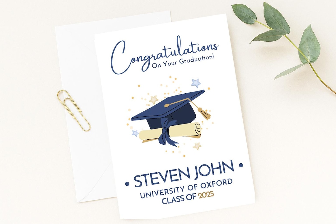 Editable Graduation Card, Graduation Card, Class of 2026 , College ...
