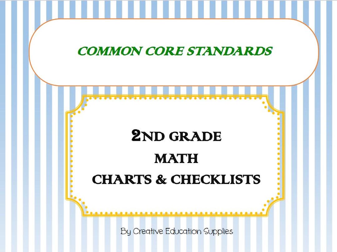 2nd Grade Common Core Math Charts and Checklists (plus 4 Freebies!) - Etsy