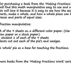 Making Fractions Work: 1 Whole to 1/12th - Etsy
