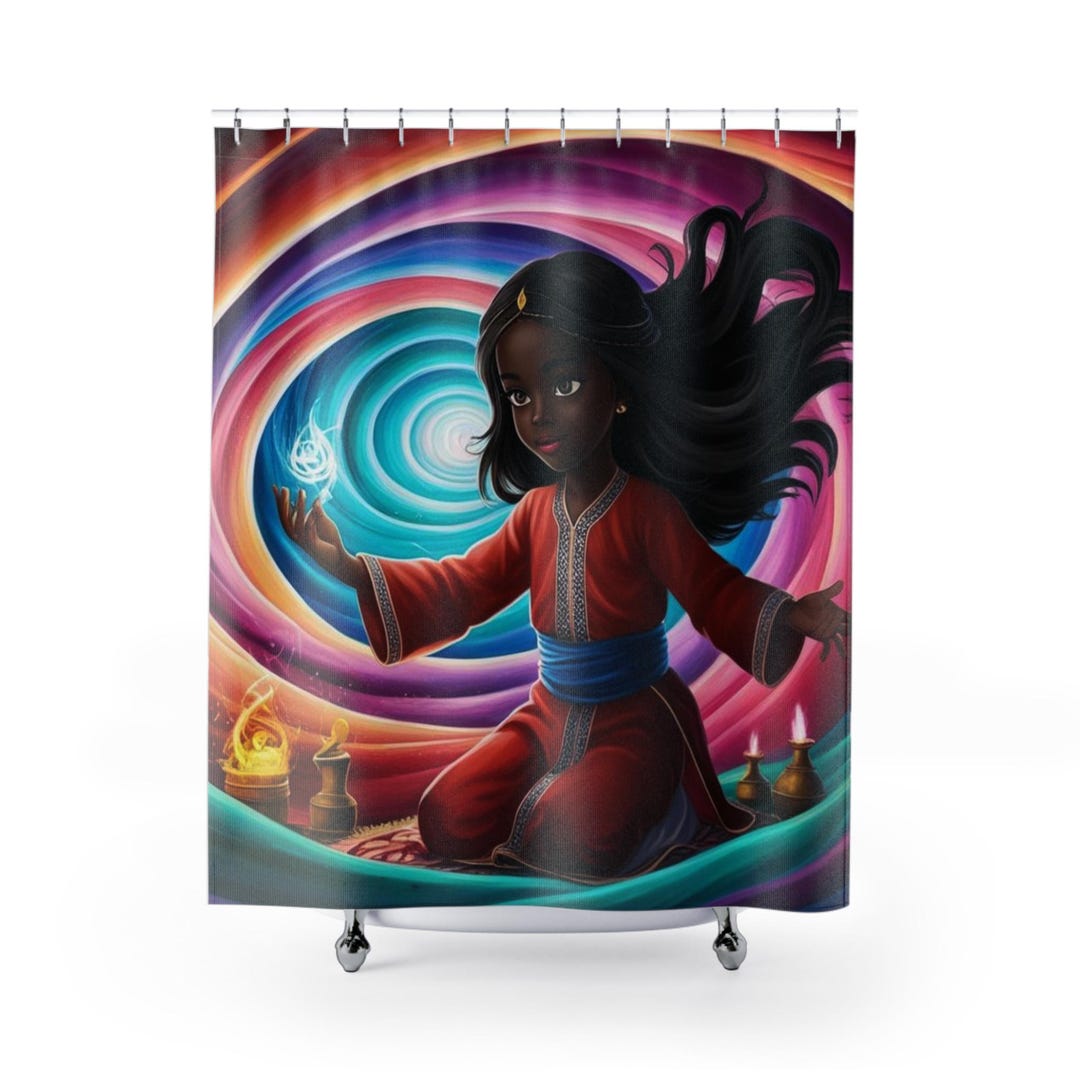 Genie Girls Shower Curtains, Magical Princess Bathroom Decor, Kids ...