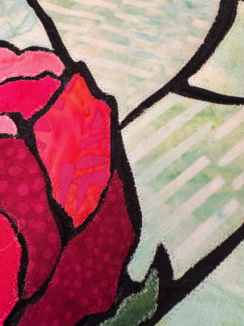 Rose Stained Glass Art Quilt Pattern - Digital Download - Etsy