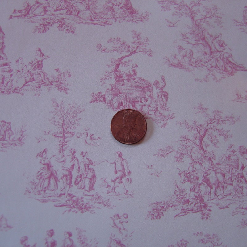 Pink Toile Wallpaper - Etsy