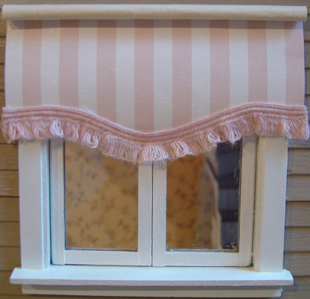 Dollhouse Window Shade / Blind Miniature / Many Colors Toile or Stripe ...