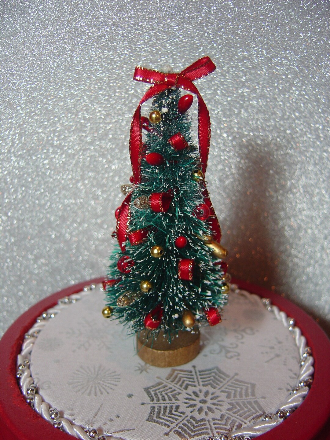 Dollhouse Miniature Christmas Tree 2" Decorated Table Top Quarter Scale ...