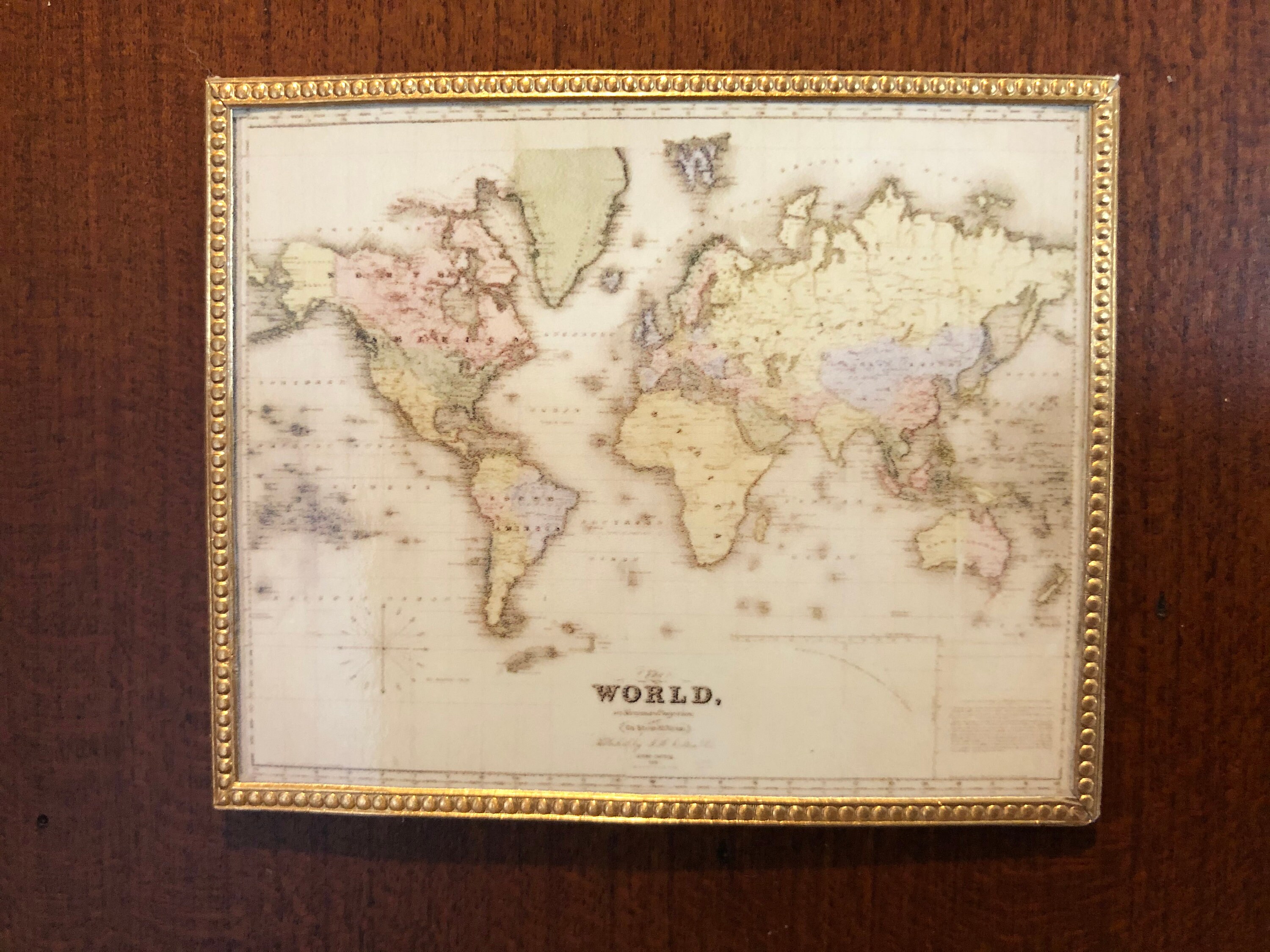 Miniature Dollhouse Framed World Map Print Picture One Inch - Etsy