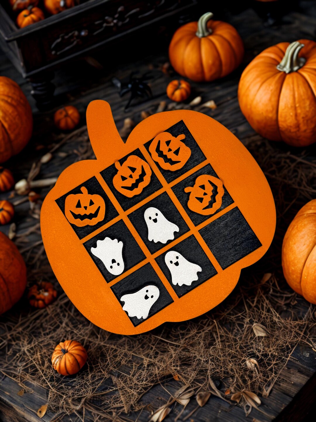 Halloween Pumpkin Tic Tac Toe Game – Ghosts Vs. Jack-o'-lantern - Etsy