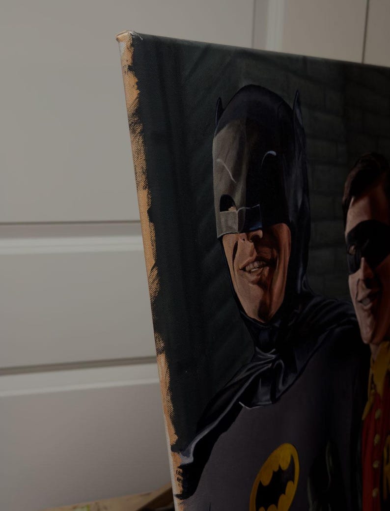 Batman & Robin Oil Painting | Adam West, Burt Ward 1960s TV Series ...