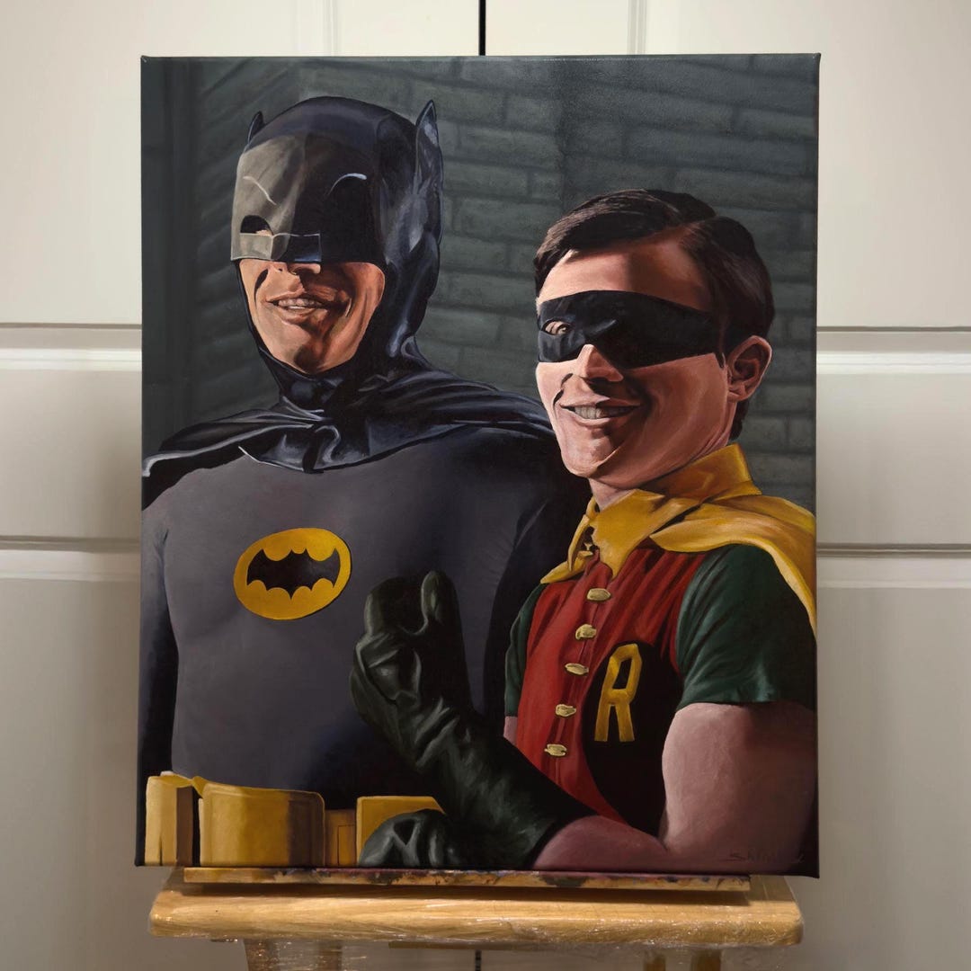 Batman & Robin Oil Painting | Adam West, Burt Ward 1960s TV Series ...