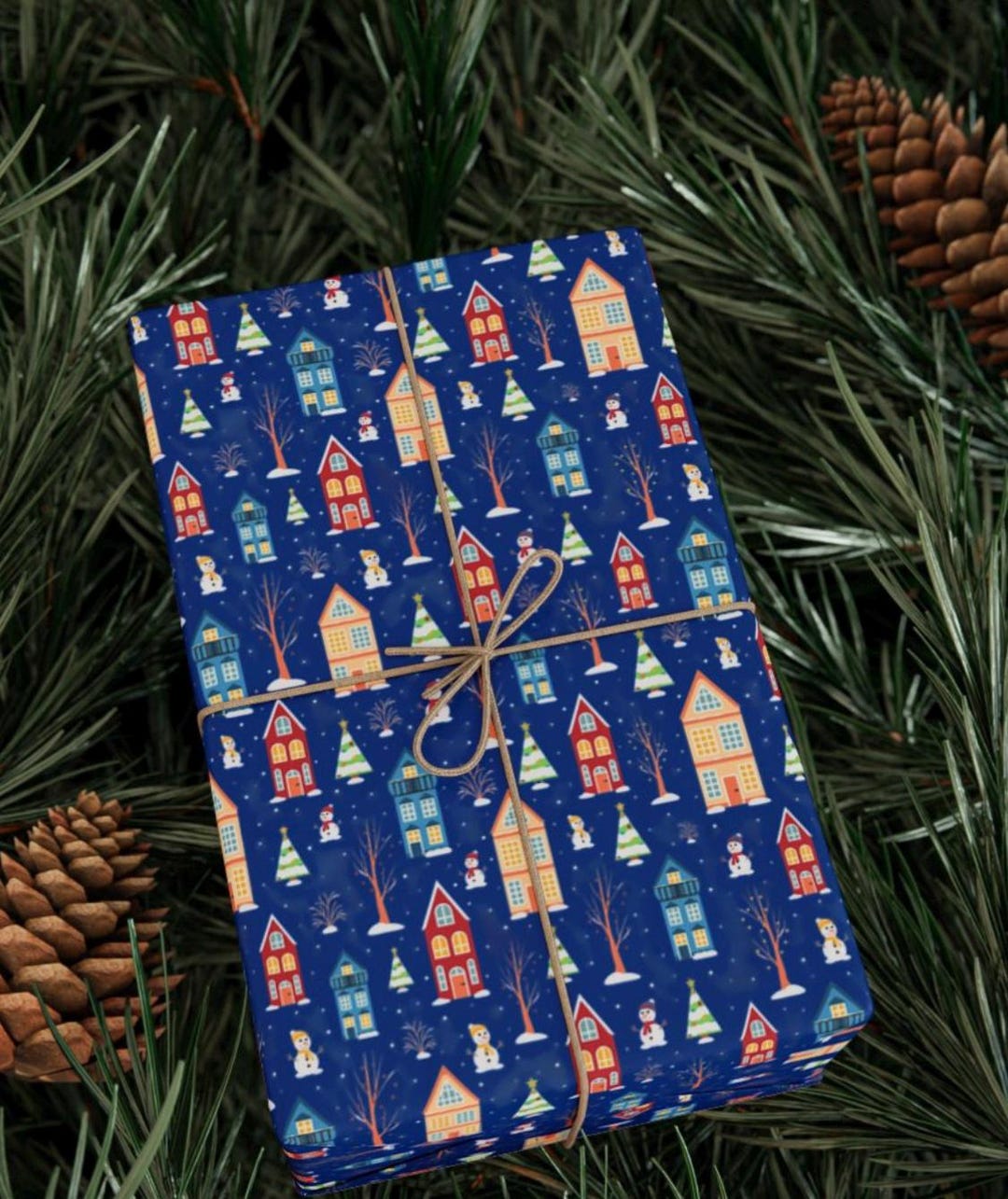 Holiday Village Houses Wrapping Papers, Cute Christmas Gift Wrap ...