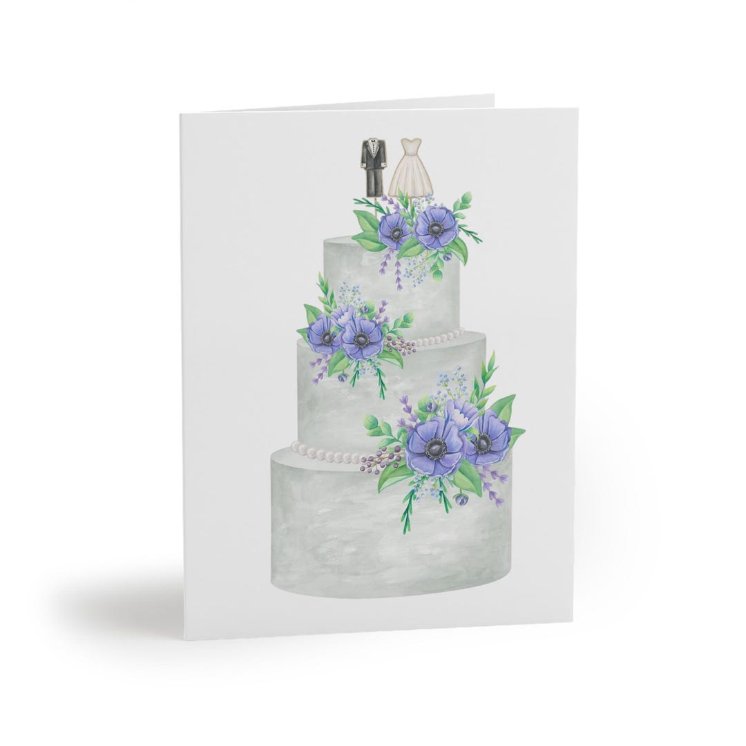 Wedding Cake Greeting Card Pack, Wedding Cake Note Cards, Bulk Wedding ...
