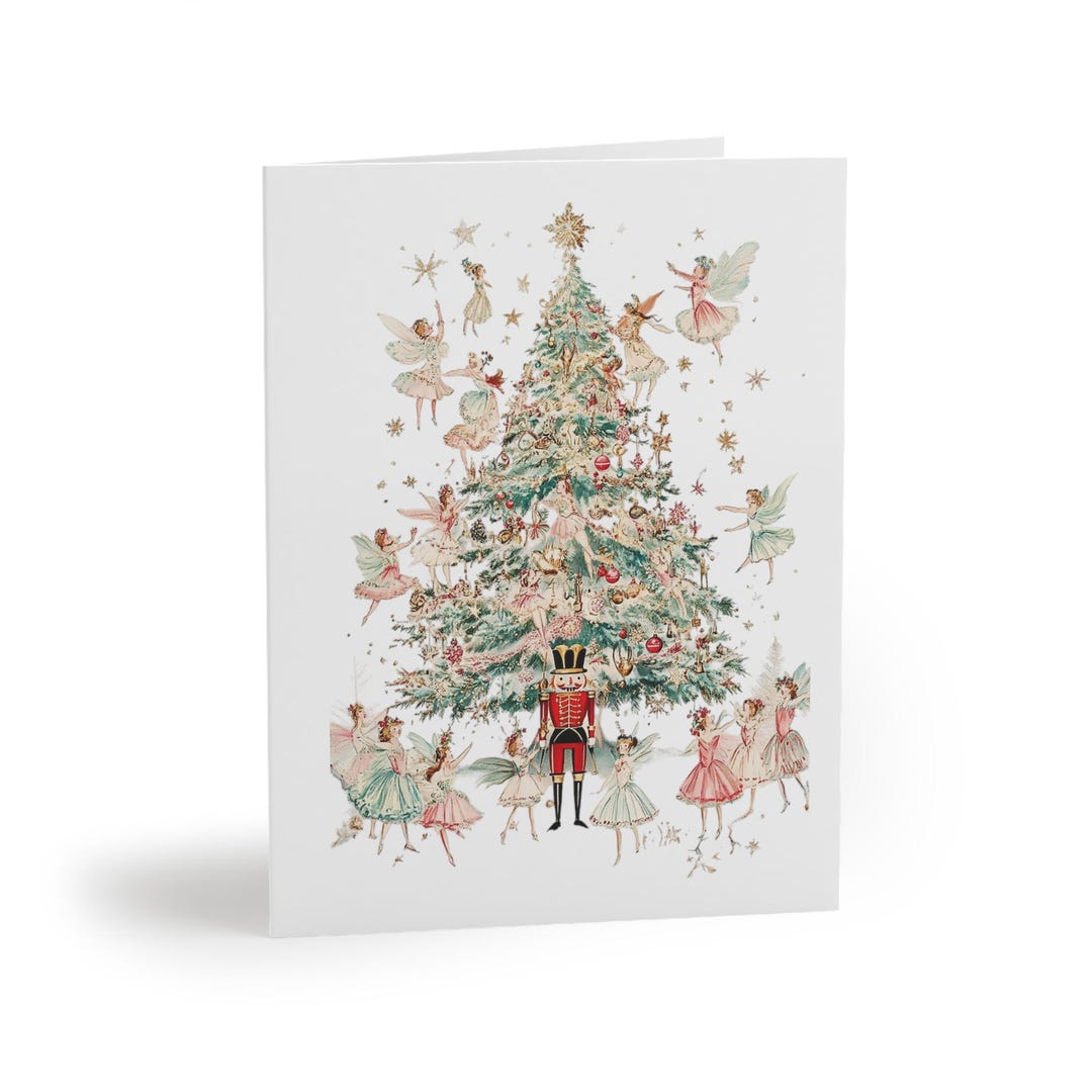 Greeting Card Set, Nutcracker Ballet Christmas Note Cards, Ballet ...