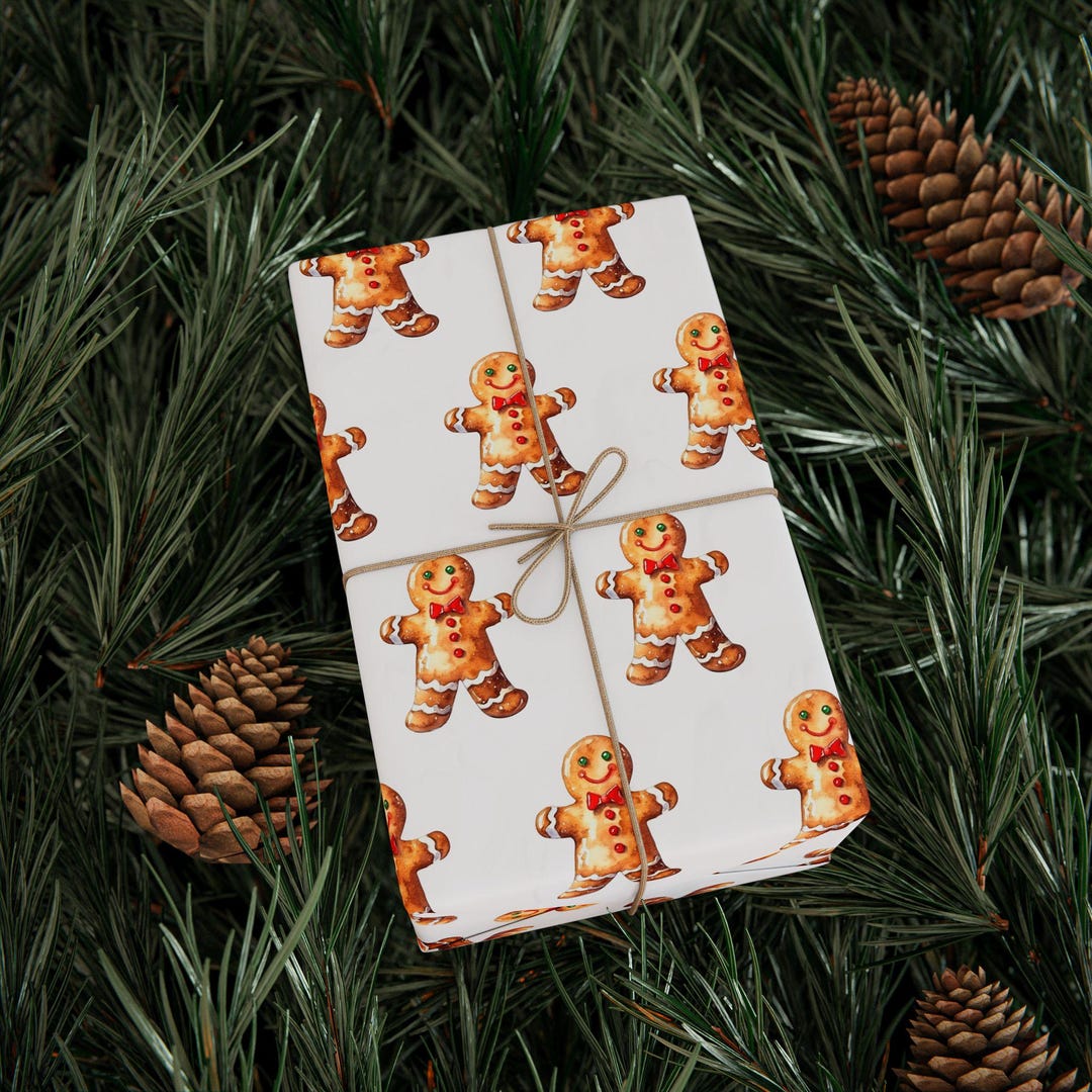Christmas Wrapping Papers, Gingerbread Man Gift Wrap, Holiday Present ...