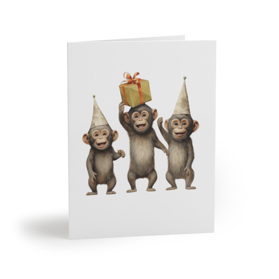 Funny Monkeys Note Cards, Fun Monkeys Birthday Card, Monkey Greeting ...