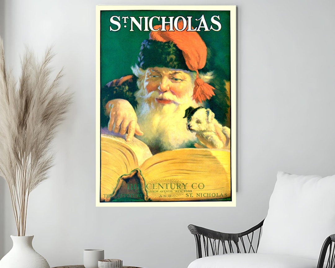 St Nicholas Wall Art Printable • Vintage St Nicholas Print • Christmas ...