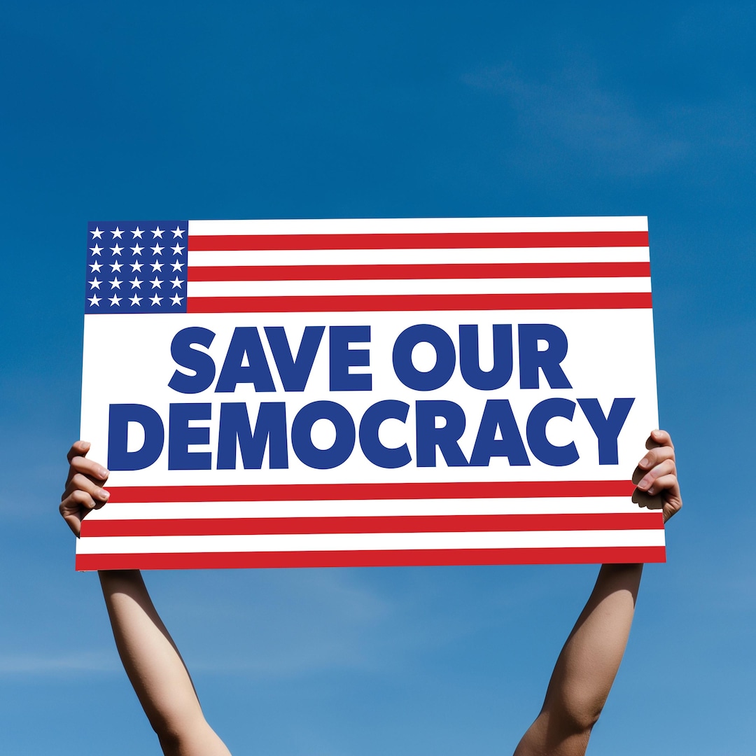 Save Our Democracy | Printable | Large 17x11 and 24x18 | Protest Sign ...