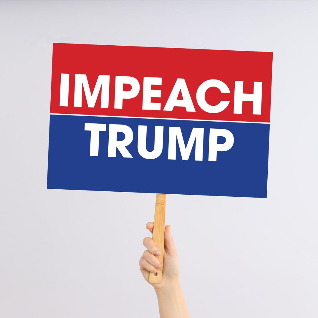 Impeach Trump Protest Poster: Anti-oligarchy Rally Sign (17x11 & 24x18 ...