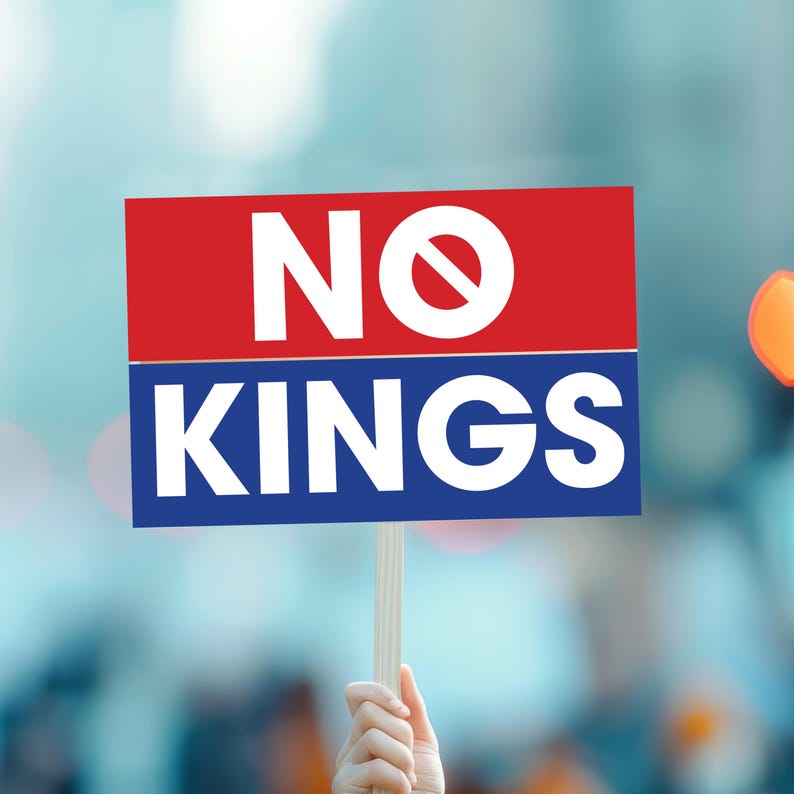 No Kings Protest Sign: Large Printable Poster (17x11, 24x18) - Etsy