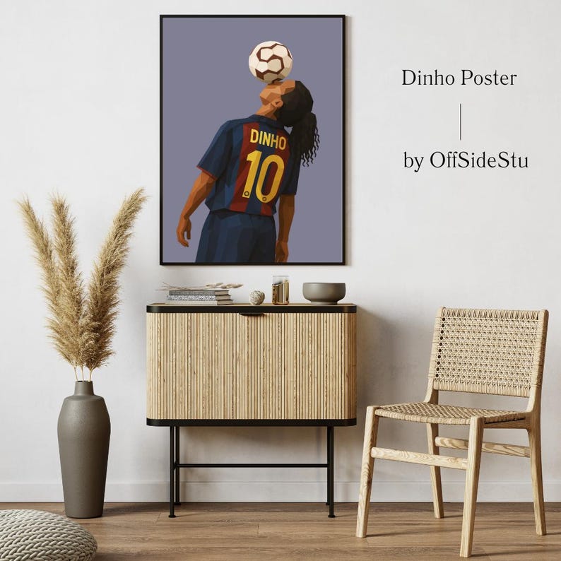 Dinho / Ronaldinho Vintage Digital Poster - Etsy